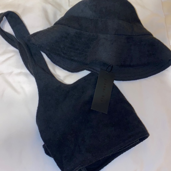Gianni Bini | Tops | Gianni Bini Black Terry Halter Bucket Hat Setsize ...